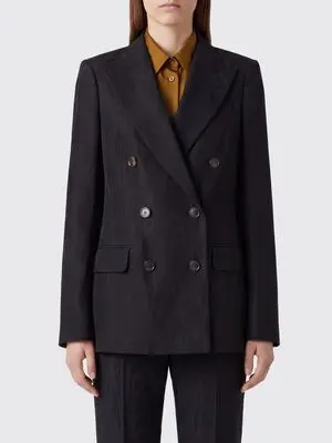 Dries Van Noten Cropped Double-breasted Viscose Blazer With Peak Lapels