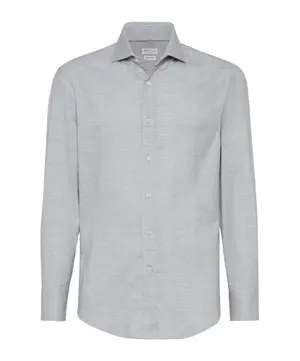 Brunello Cucinelli Plain Long-sleeved Buttoned Shirt