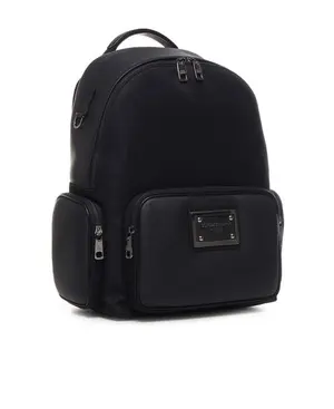 Dolce & Gabbana Dolce Gabbana Logo Plaque Zipped Backpack