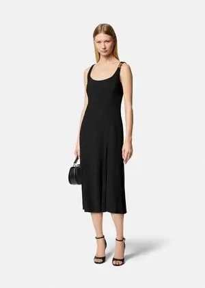 Versace Medusa Plaque Sleeveless Midi Dress