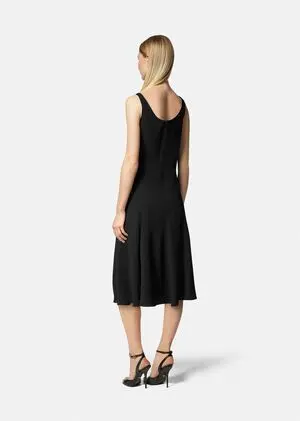 Versace Medusa Plaque Sleeveless Midi Dress