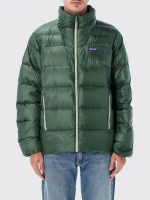 Patagonia Fitz Roy Quilted Nylon Puffer Jacket With High Collar - Green