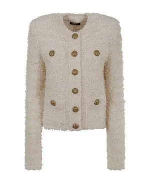 Balmain Button-up Tweed Jacket No