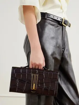 DEMELLIER The Vancouver Leather Clutch - Brown