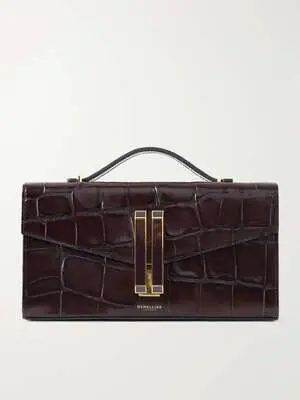 DEMELLIER The Vancouver Leather Clutch - Dark Brown