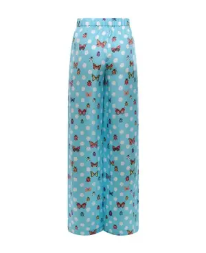 Versace Graphic-printed Wide-leg Trousers