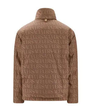 Versace High-neck Zipped Jacket - Brown