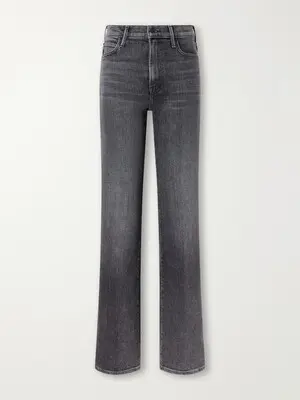 MOTHER The Kick It High-rise Straight-leg Stretch Jeans - Black