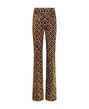 Etro Patterned Flared-leg Pants - Brown