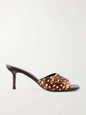 Staud Bea Calf Hair Mules - Brown