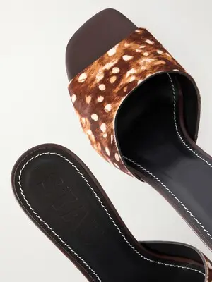 Staud Bea Calf Hair Mules - Brown