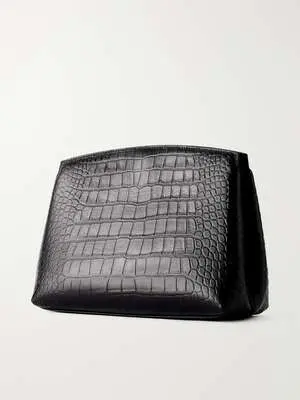 LIFFNER Pushlock Crocodile-effect Leather Clutch