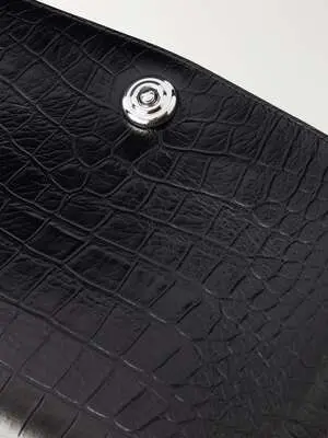 LIFFNER Pushlock Crocodile-effect Leather Clutch