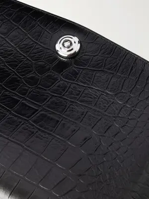LIFFNER Pushlock Crocodile-effect Leather Clutch