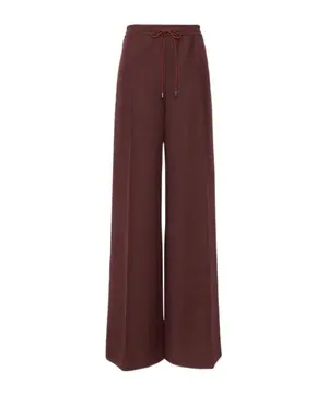 Max Mara Mxsslalom Drawstring Wide-leg Pants - Rust-red