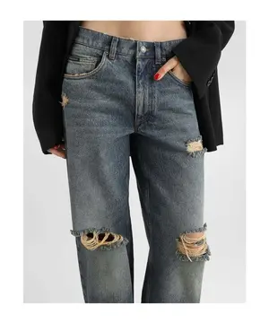 Dolce & Gabbana Dolce Gabbana Distressed Wide-leg Jeans