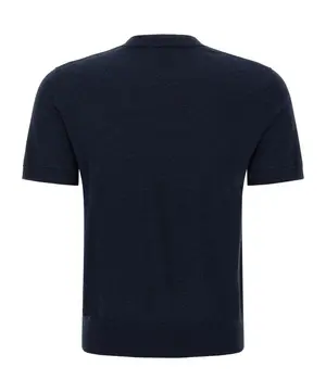 Tory Burch Short-sleeve Argyle Knitted Sweater - Blue