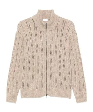 Peserico Open-knit Zip-up Cardigan