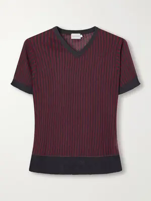DEIJI STUDIOS Cross Neck Knitted T-shirt