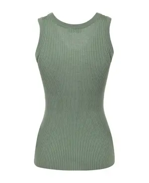 JIL SANDER Logo-embroidered Ribbed Top