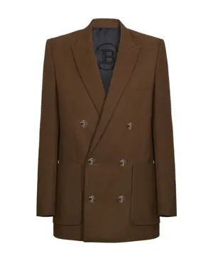 Balmain Twill Jacket With Monogram Buttons