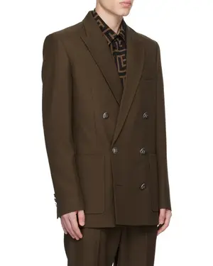 Balmain Twill Jacket With Monogram Buttons