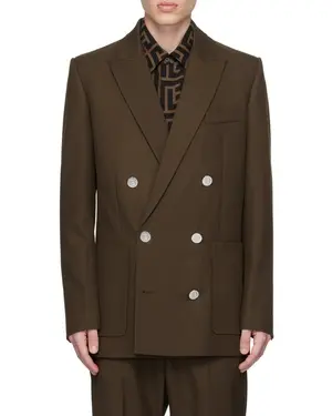 Balmain Twill Jacket With Monogram Buttons