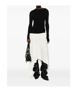 ENTIRE STUDIOS Ruched Long-sleeve Top - Black