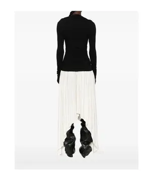 ENTIRE STUDIOS Ruched Long-sleeve Top - Black