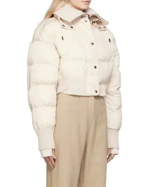 Jacquemus Collared Cropped Puffer Jacket - White