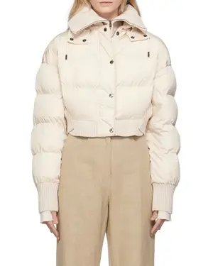 Jacquemus Collared Cropped Puffer Jacket - White