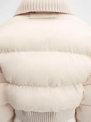 Jacquemus Collared Cropped Puffer Jacket - White