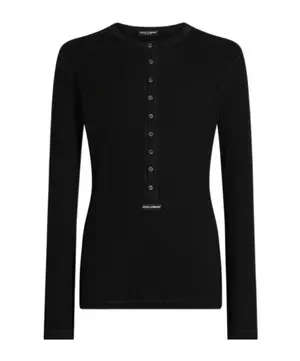 Dolce & Gabbana Dolce Gabbana Henley Long Sleeve T-shirt