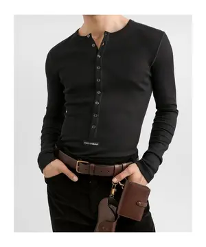 Dolce & Gabbana Dolce Gabbana Henley Long Sleeve T-shirt