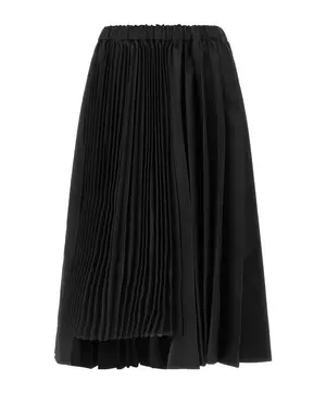 Comme Des Garçons Pleated Midi Skirt - Black