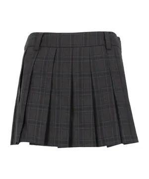 DUNST Pleated Midi Skirt - Grey