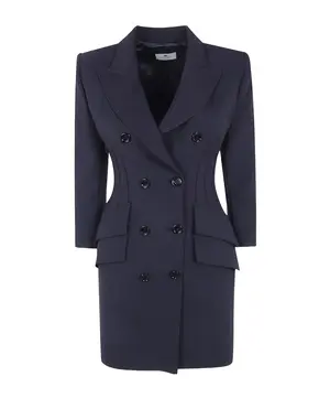 Elisabetta Franchi Double-breasted Long-sleeve Dress