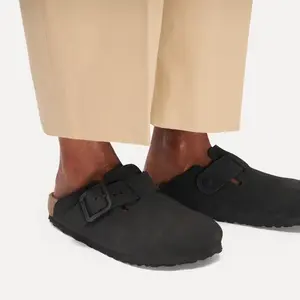BIRKENSTOCK Boston Nubuck Leather Mules