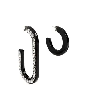 Isabel Marant Étoile Crystal-embellished Mismatched Earrings - Black