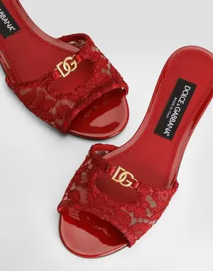 Dolce & Gabbana Lace Flat Slides - Multi-color