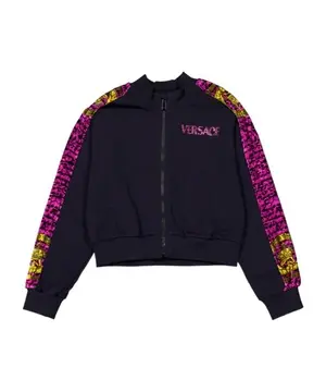 Versace Baroccodile-print Logo-embellished Cardigan