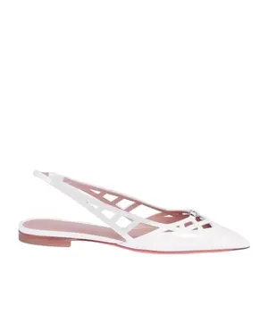 Santoni Stella Cut-out Slingback Pumps - White