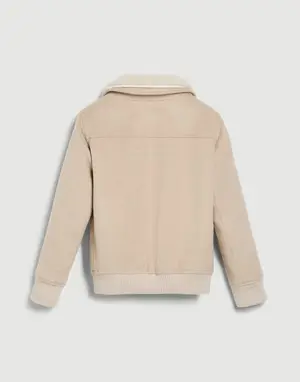 Brunello Cucinelli Virgin Wool Beaver Cloth Aviator Jacket With Thermore Padding And Shearling Insert