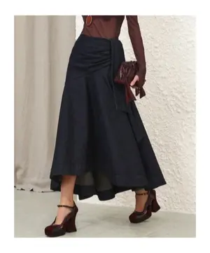 Zimmermann Draped Denim Maxi Skirt