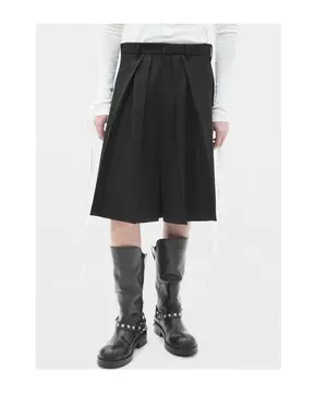 ANN DEMEULEMEESTER Pleated Wide-leg Bermuda Shorts