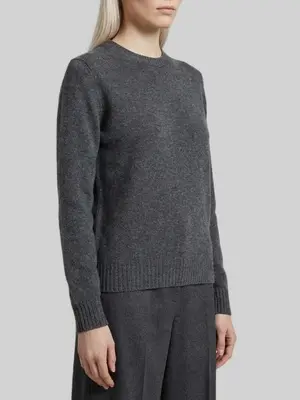 Max Mara Lume Crewneck Knitted Jumper - Dark Gray