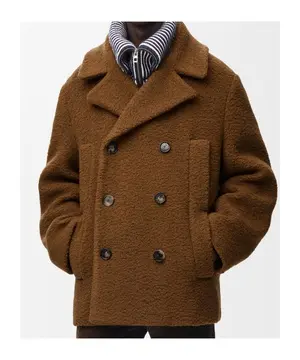 Loewe Peacoat In Wool And Mohair Blend