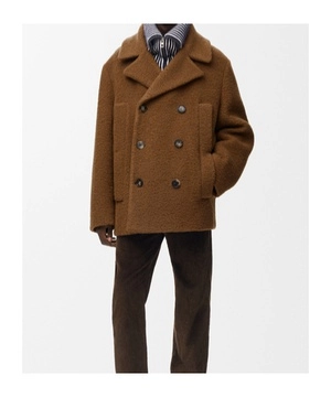 Loewe Peacoat In Wool And Mohair Blend