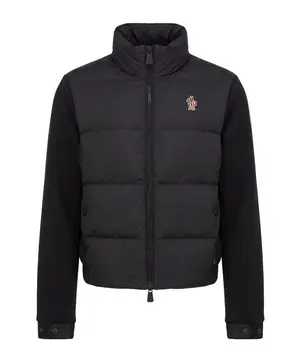 Moncler Panelled Quilted Puffer Jacket - Black