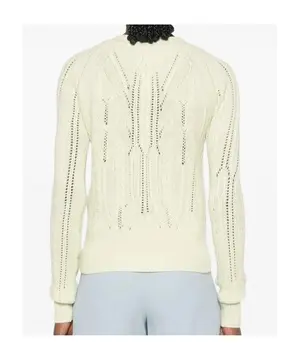 Ermanno Scervino Cable-knit Pointelle-detail Cardigan